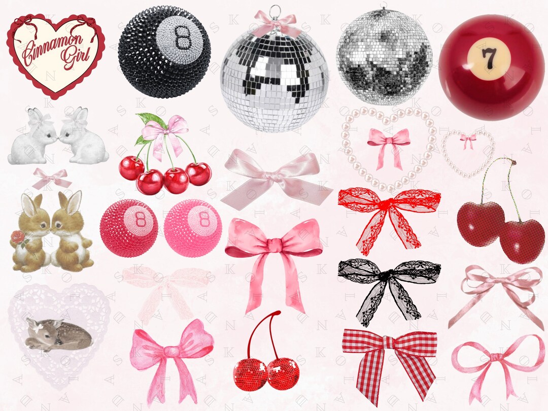 Coquette PNG, Coquette Bow SVG, Pinterest Aesthetic Png, Disco Ball PNG ...