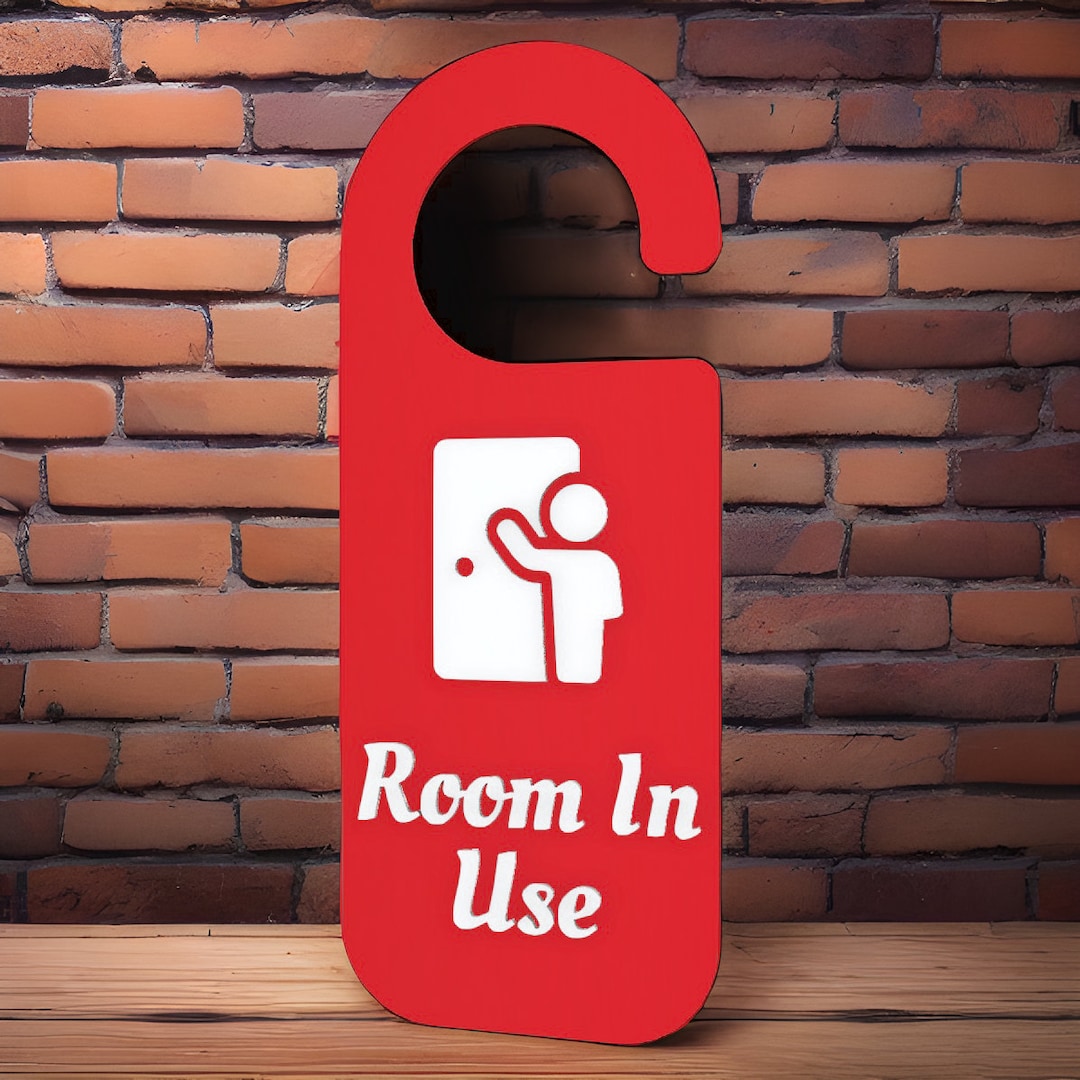 Room in Use 3D Door Hanger - Etsy