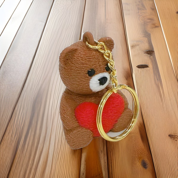 Teddy Bear Keychain - Etsy