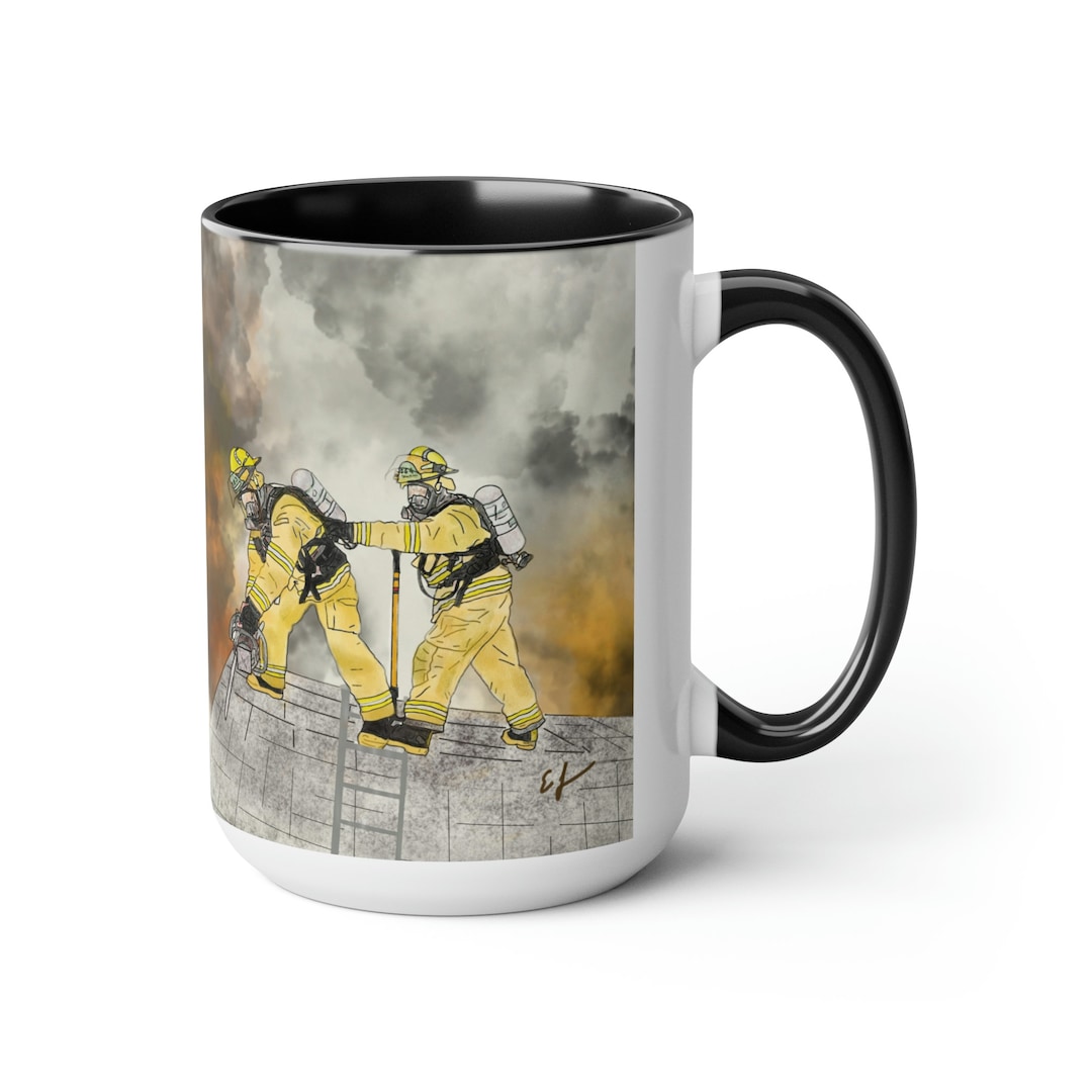 Firechick Designs Firefighter "a Day at the Office" Two-tone Coffee ...