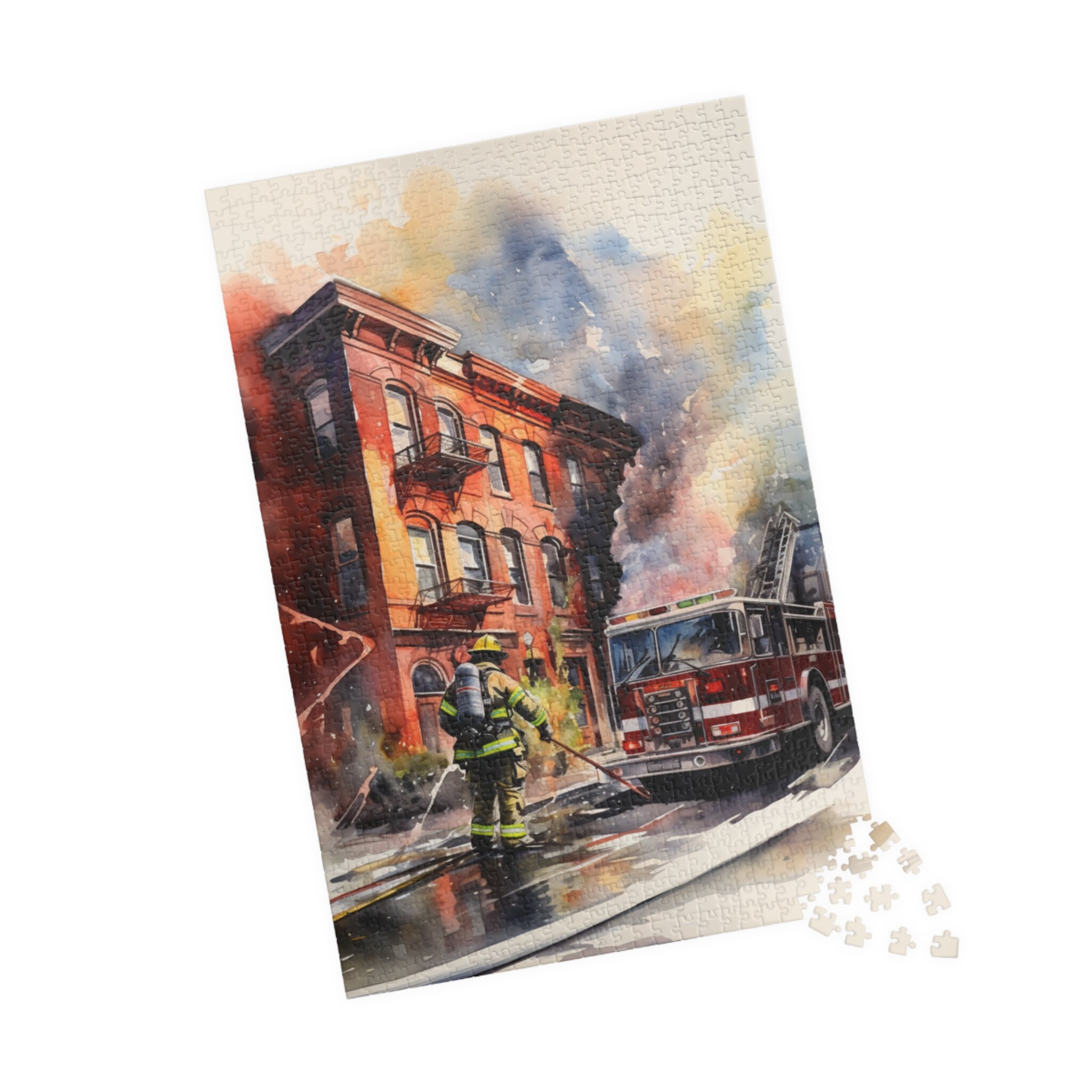 Rowhouse Fire Puzzle 500, 1014-piece Firefighter Graduation Gift ...