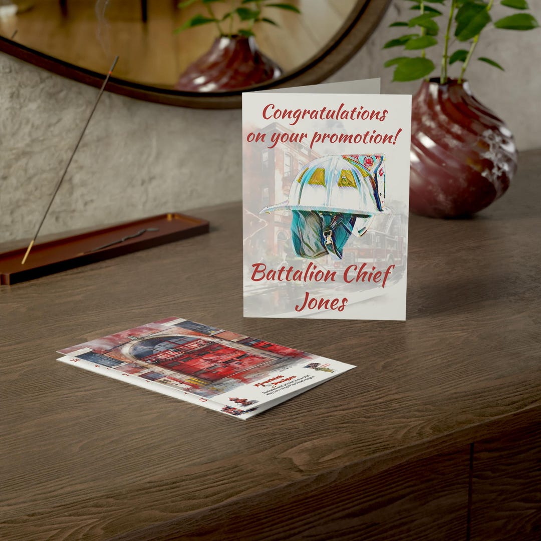 Firefighter Promotion Congratulations Greeting Cards - Personalized ...