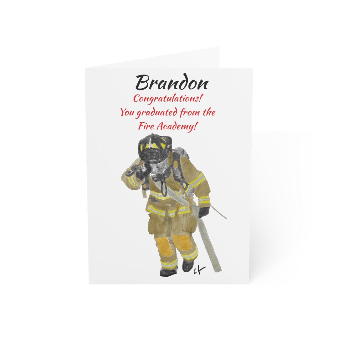 Fire Academy Personalized Graduation Greeting Card Firefighter ...
