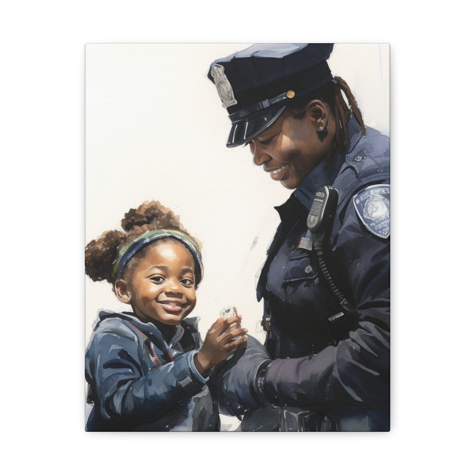 African American Police Officer Design #3 Canvas Gallery Wraps | Black ...