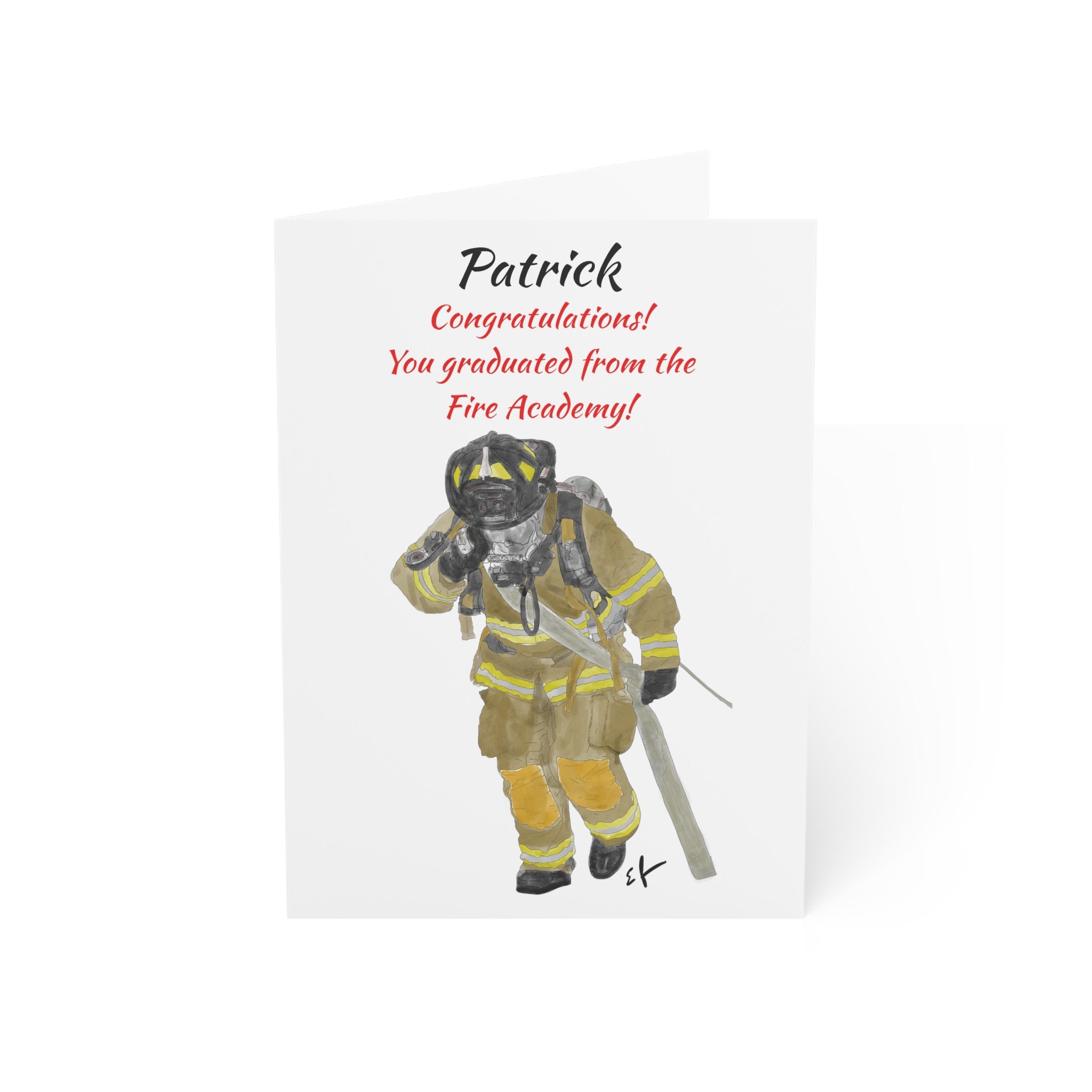 Fire Academy Personalized Graduation Greeting Card Firefighter ...