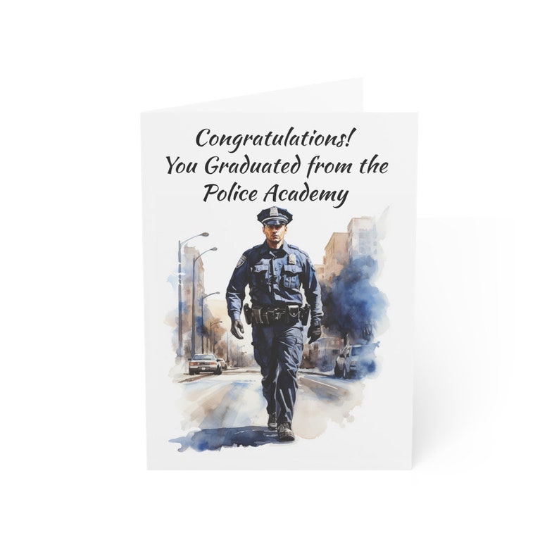 Police Academy Graduation Card, 5x7", Watercolor Officer Portraits, 4 ...