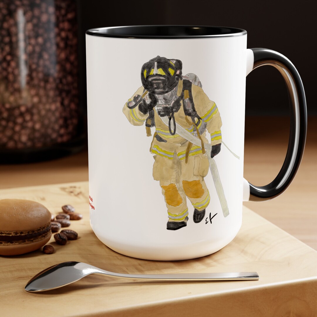 Firefighter "hose Dragger Life" Two-tone Coffee Mugs, 15oz Graduation ...
