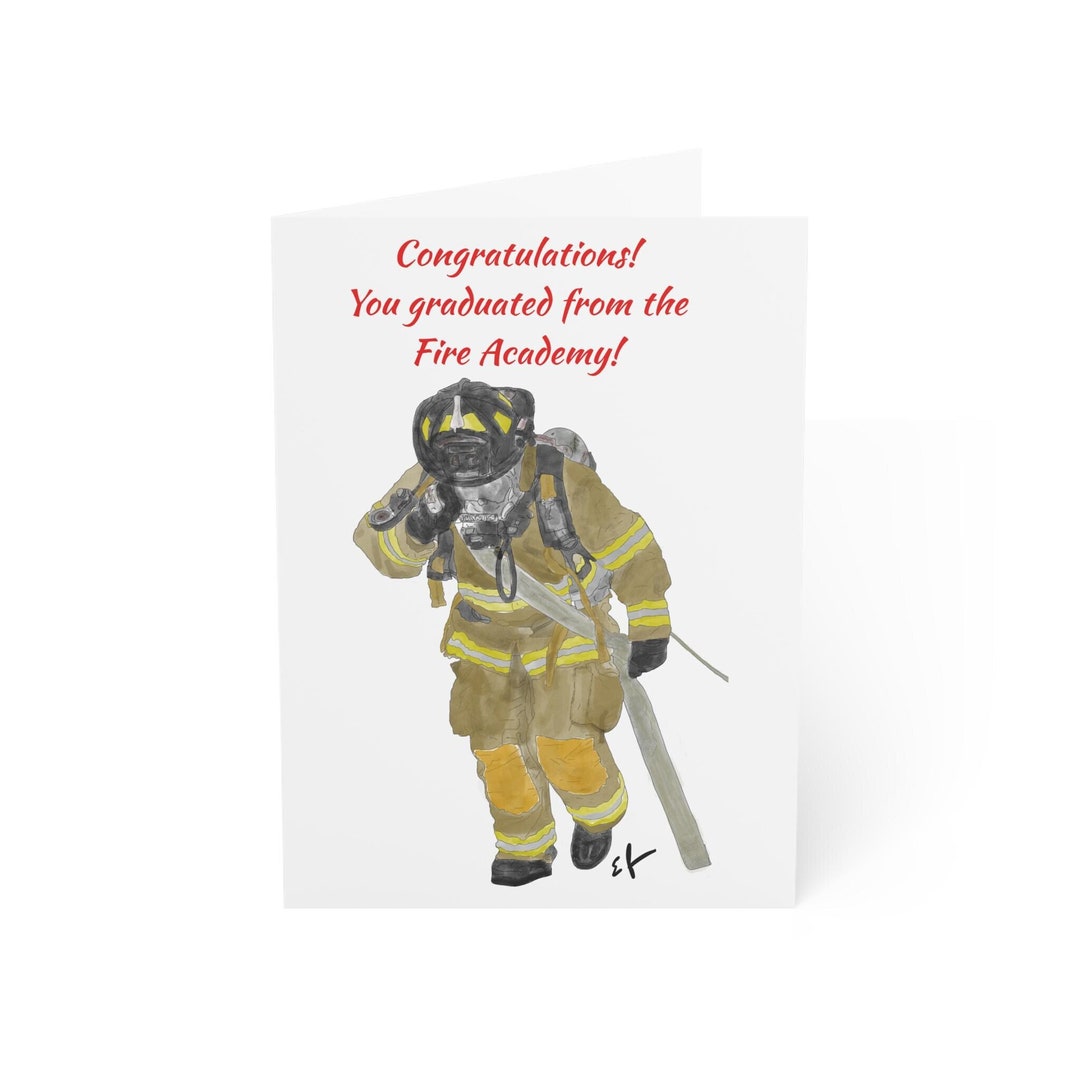 Personalized Fire Academy Graduation (new Journey) Greeting Card ...