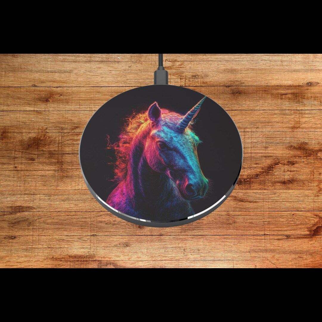 Wireless Charger, Rainbow Unicorn Design, Charging Pad, Qi Compatible ...
