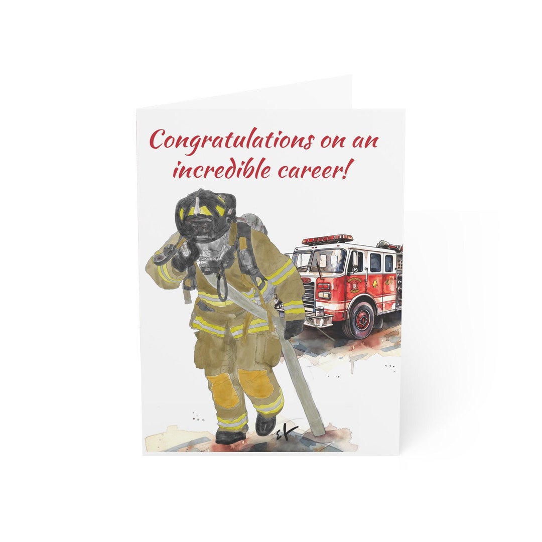 Firefighter Retirement Congratulations Greeting Card (1ea. or 10 Pack ...