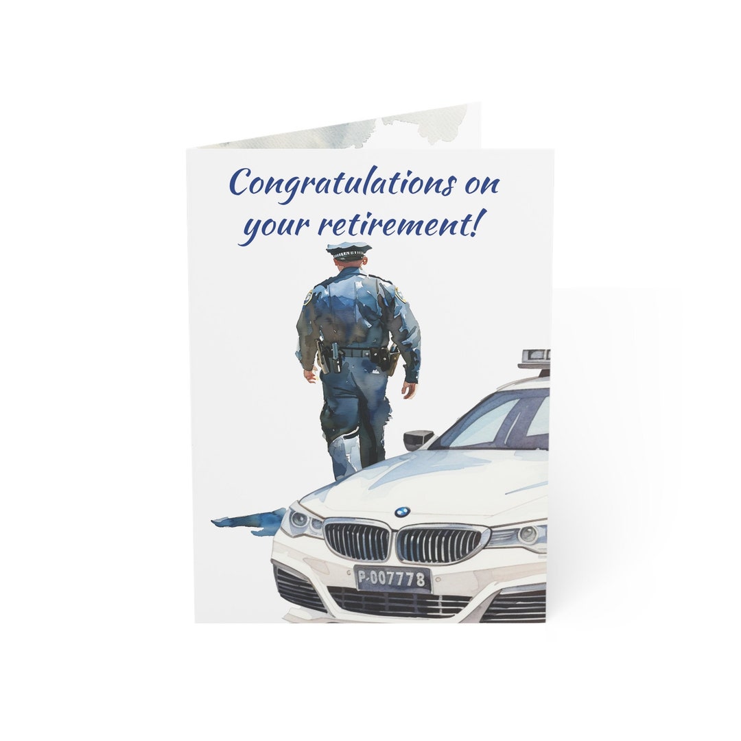 Police Officer Retirement Greeting Card (1ea. or 10 Pack) 270gsm Paper ...