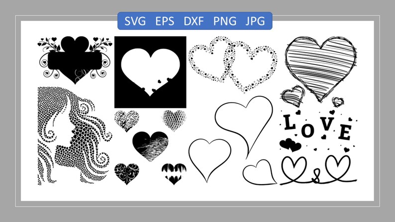 40 Heart Love SVG Bundle, Valentine Cricut, PNG, DXF - Etsy