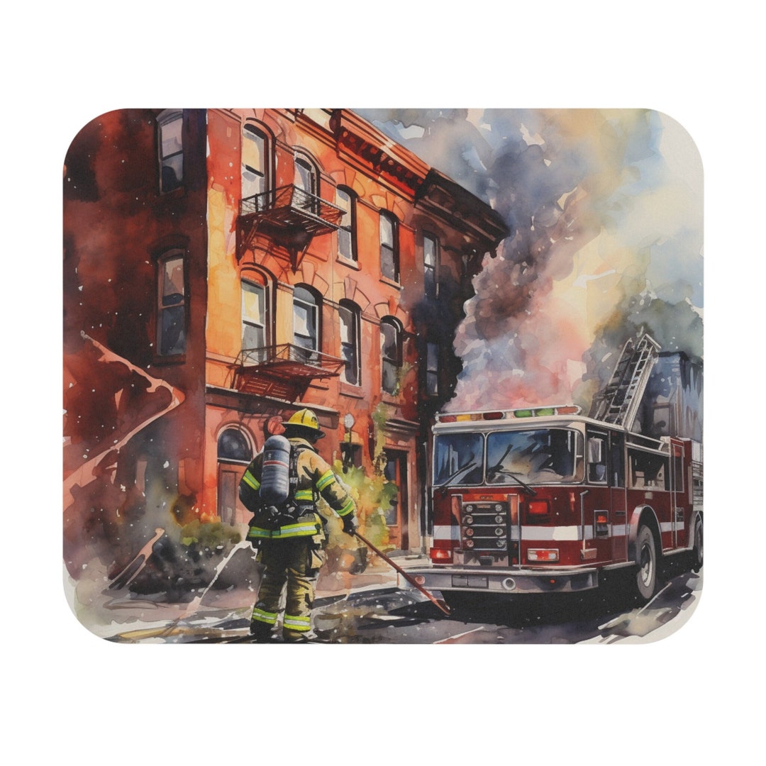 Firefighter Mouse Pad (rectangle) Rowhouse Fire Service First Responder ...