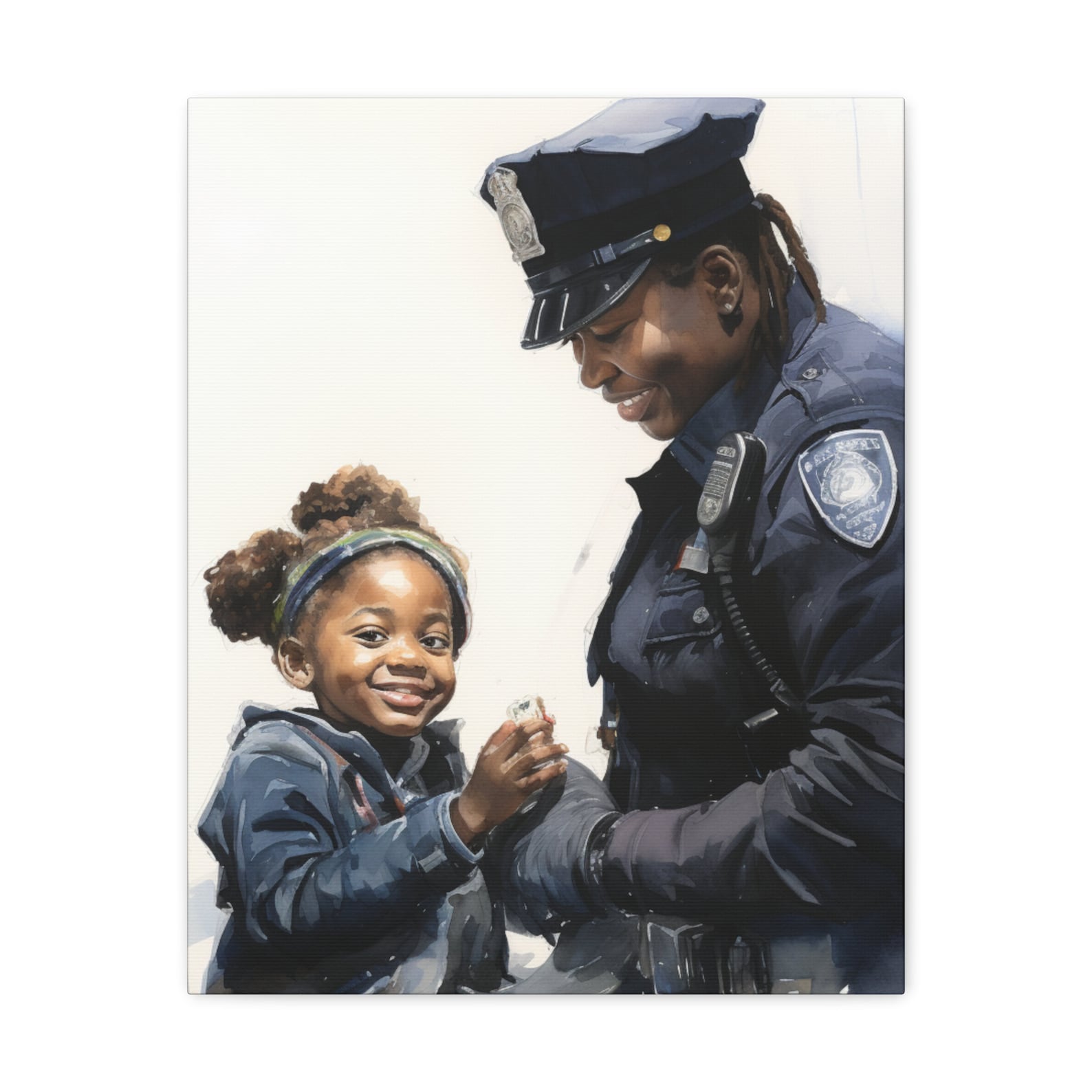 African American Police Officer Design #3 Canvas Gallery Wraps | Black ...