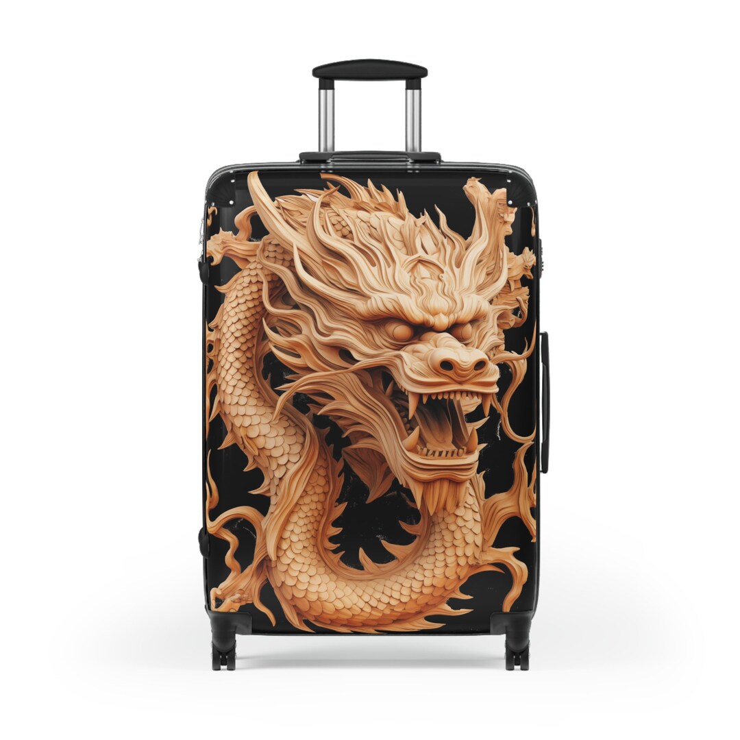 Suitcase, Chinese Wood Dragon, Travel Luggage, Dragon Lover Gift, Asian ...
