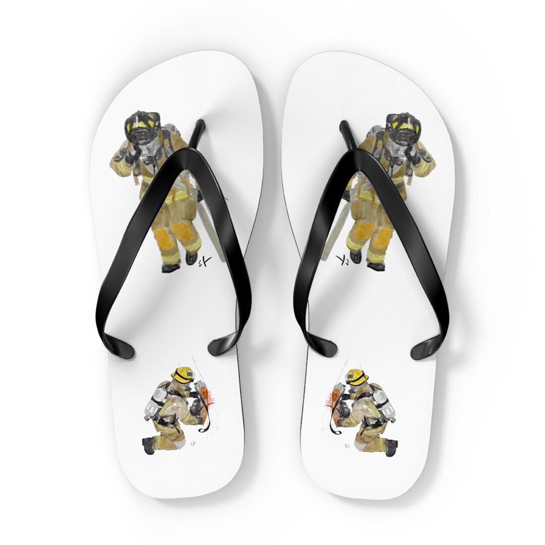 Firechick Designs Firefighter Flip Flops | Hose Dragger Fireman Fire ...