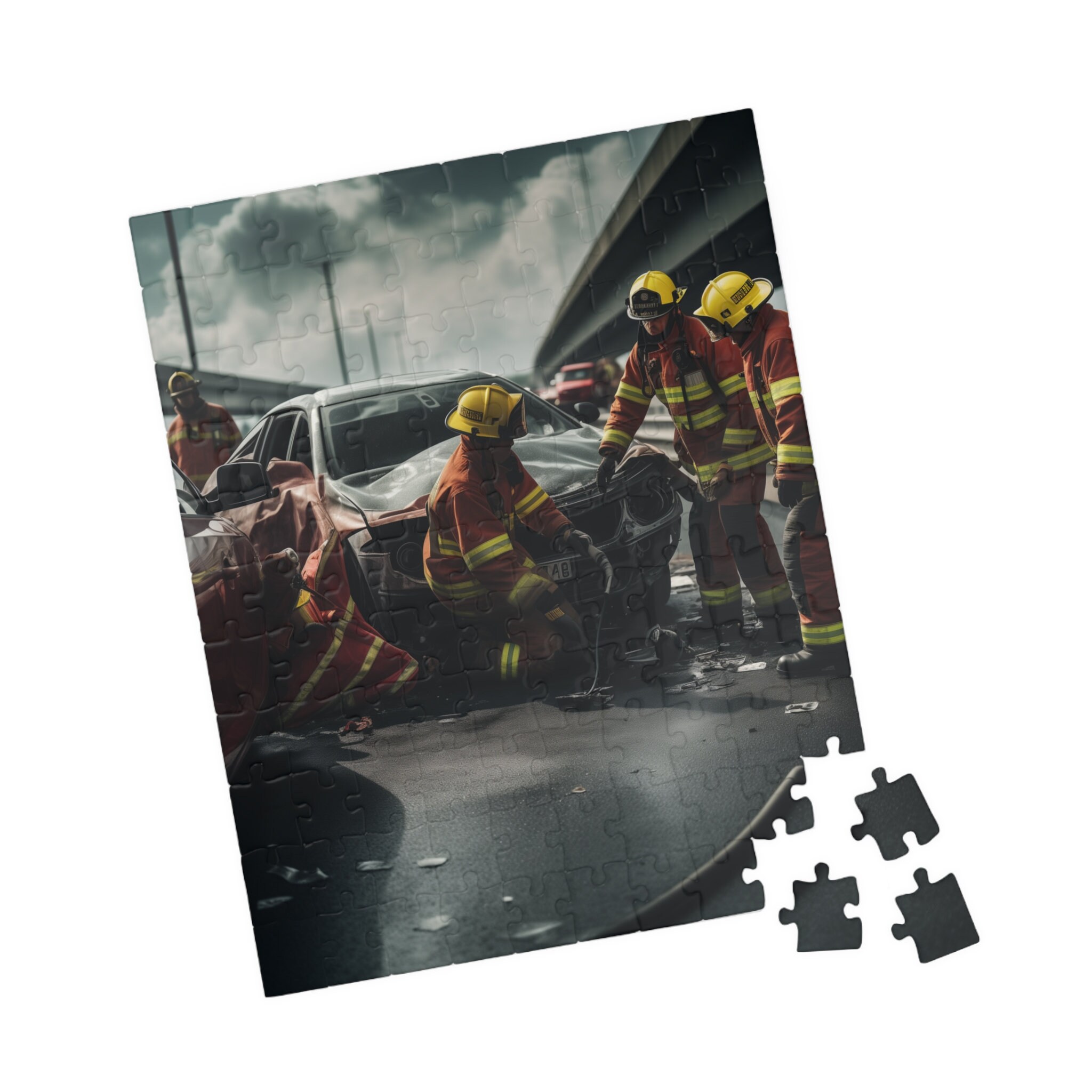 Firefighters at Work Jigsaw Puzzle - Etsy