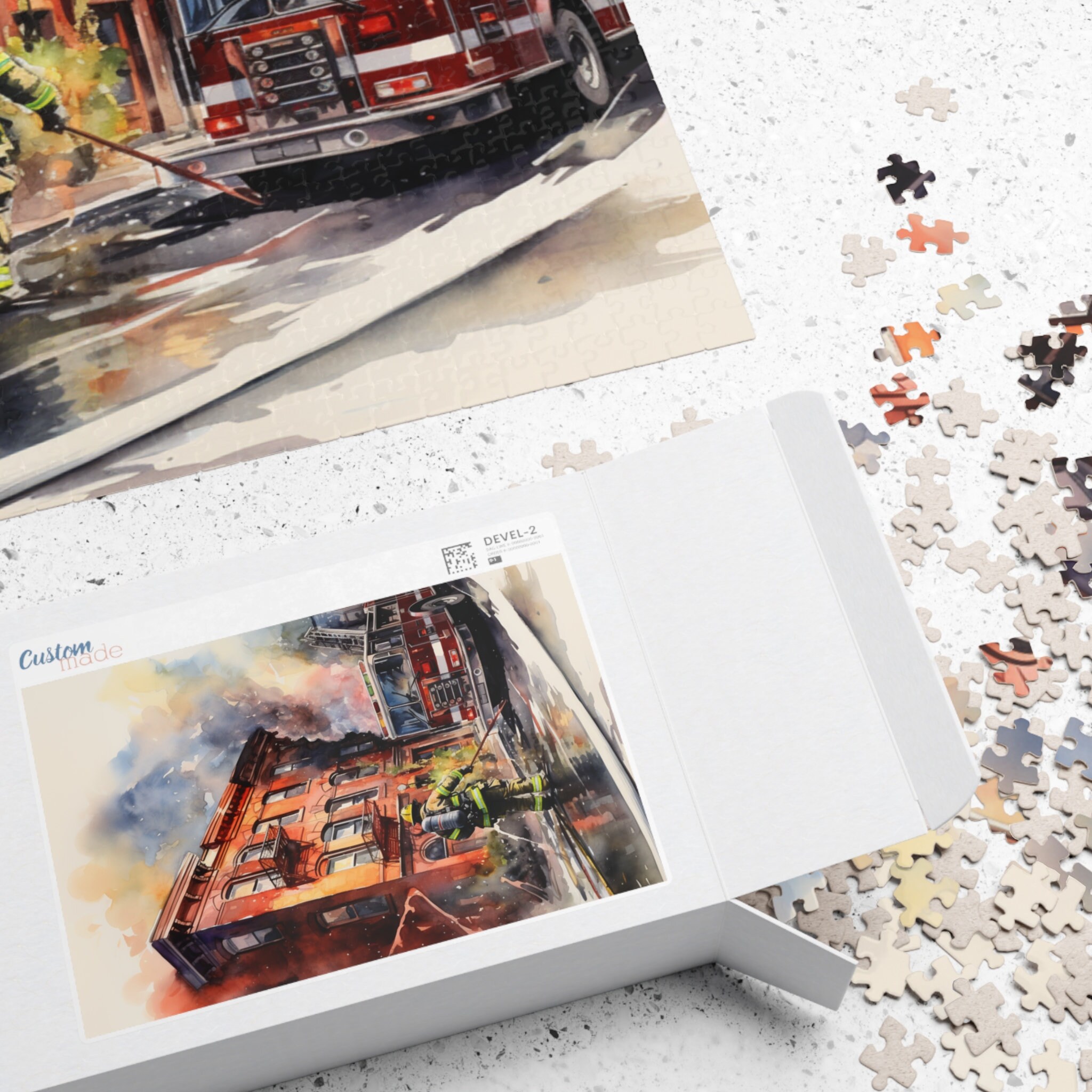 Rowhouse Fire Puzzle 500, 1014-piece Firefighter Graduation Gift ...
