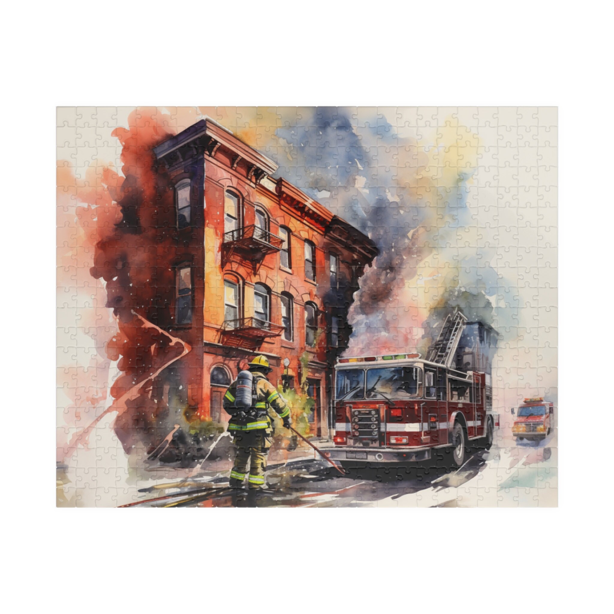 Rowhouse Fire Puzzle 500, 1014-piece Firefighter Graduation Gift ...