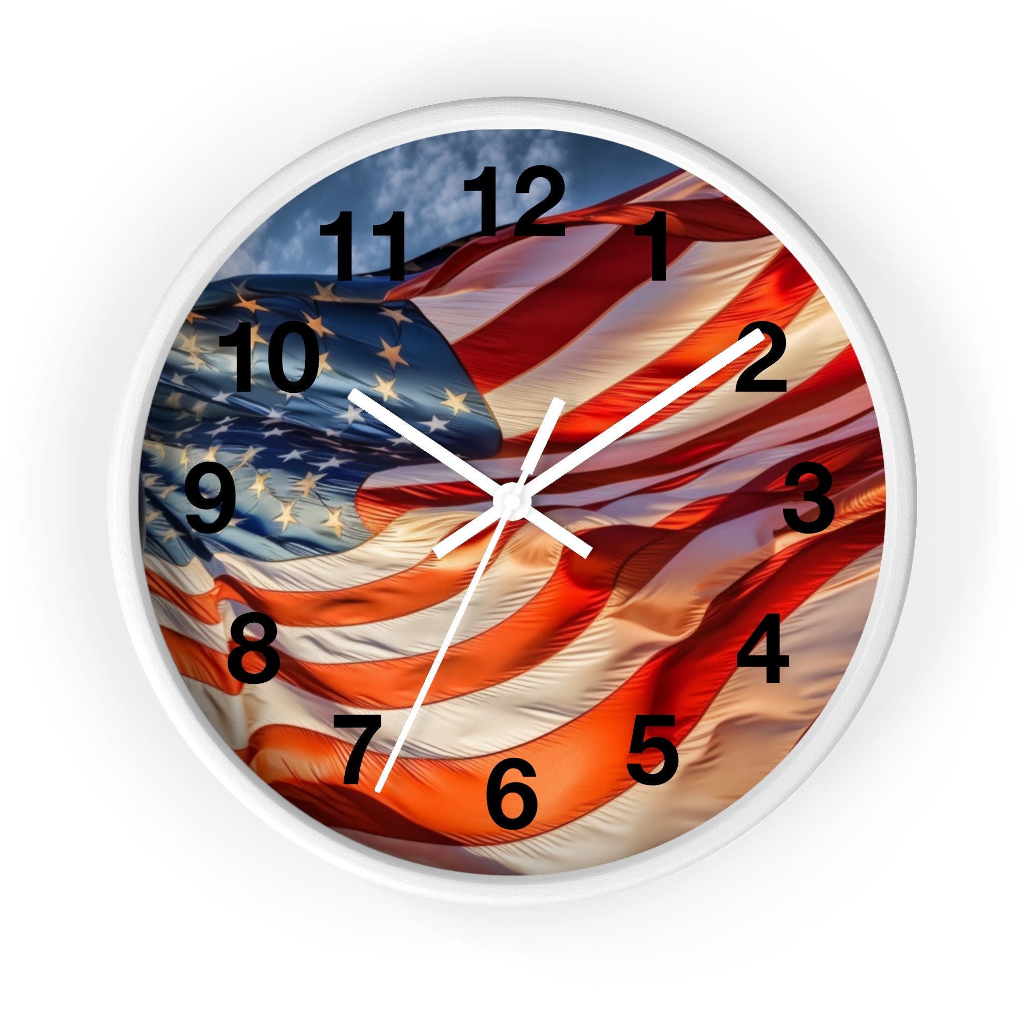 Old Glory Flag Wall Clock Timepiece America Freedom Patriotic Styles ...