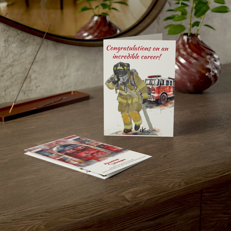 Firefighter Retirement Congratulations Greeting Card (1ea. or 10 Pack ...