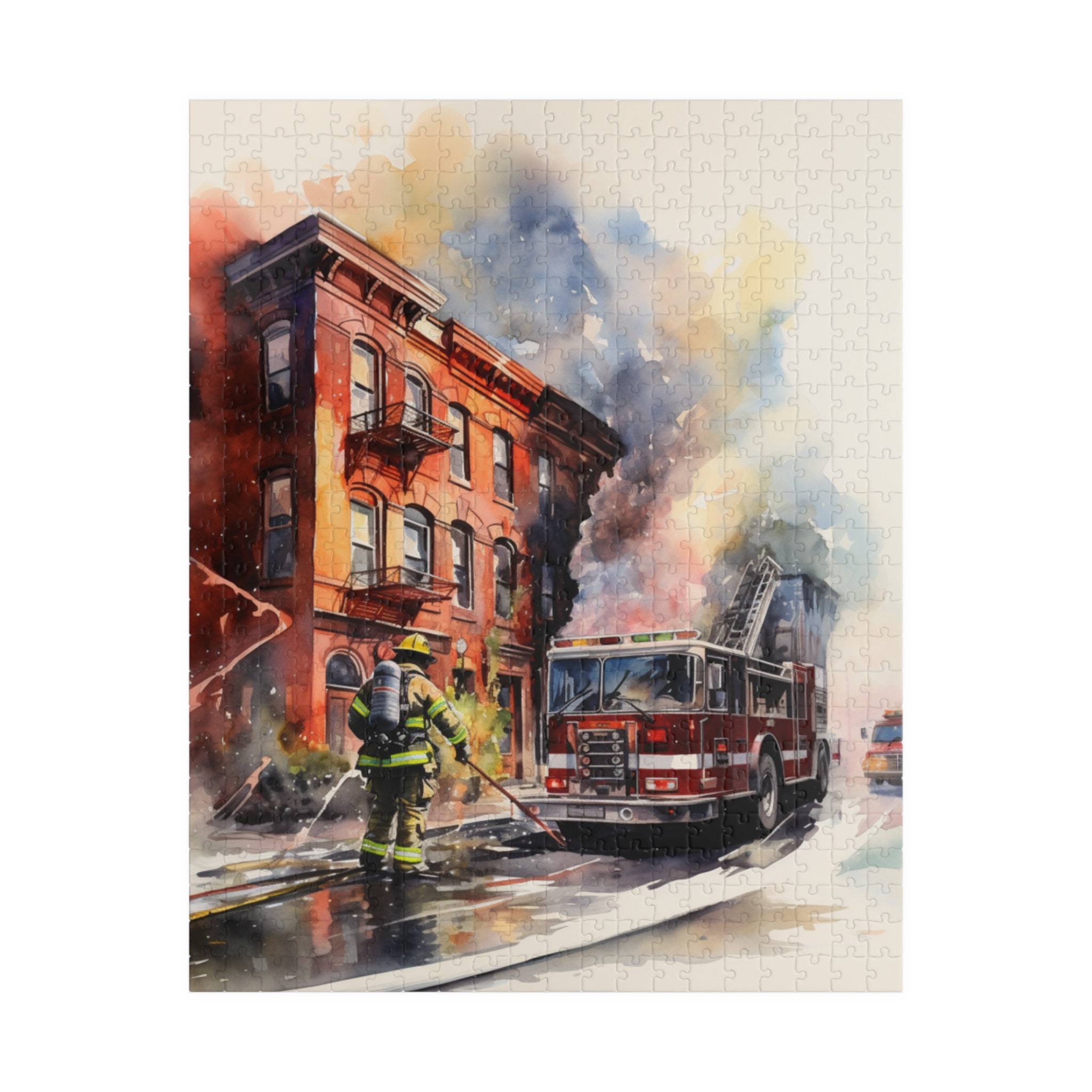Rowhouse Fire Puzzle 500, 1014-piece Firefighter Graduation Gift ...