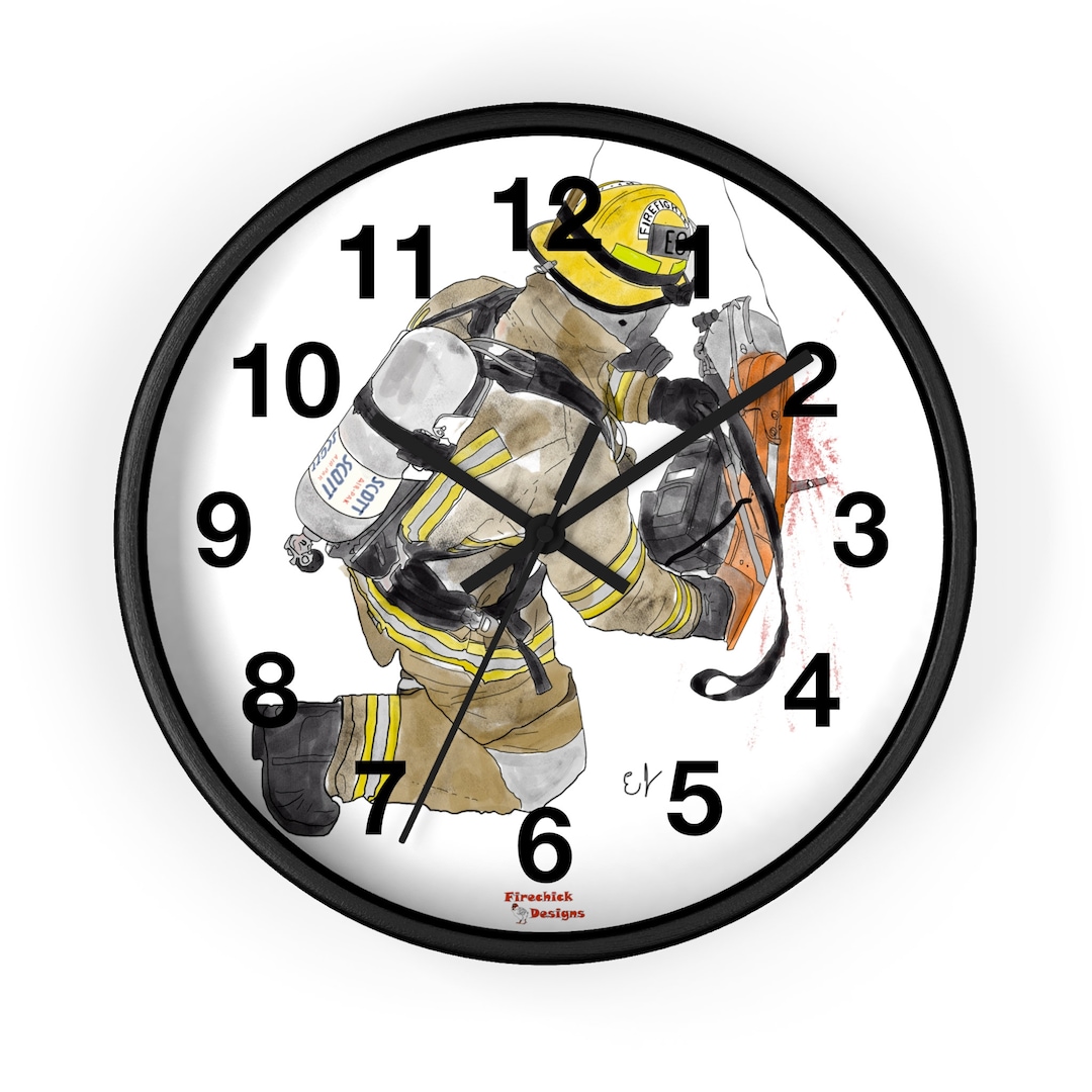 Rescue Firefighter Wall Clock Graduation Gift Timekeeper Timepiece ...