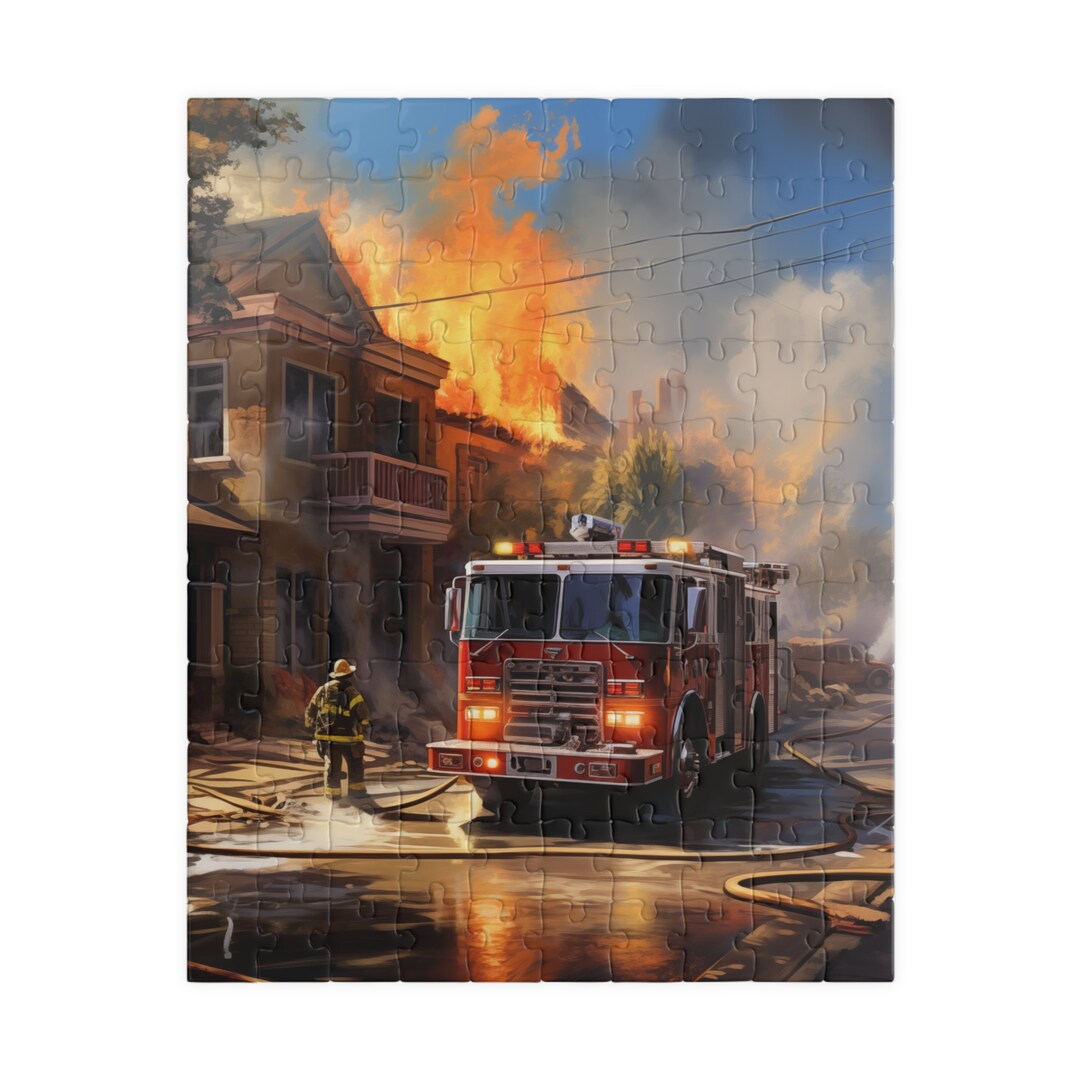 House Fire Fight Puzzle 110, 252, 520, 1014-piece Firefighter ...