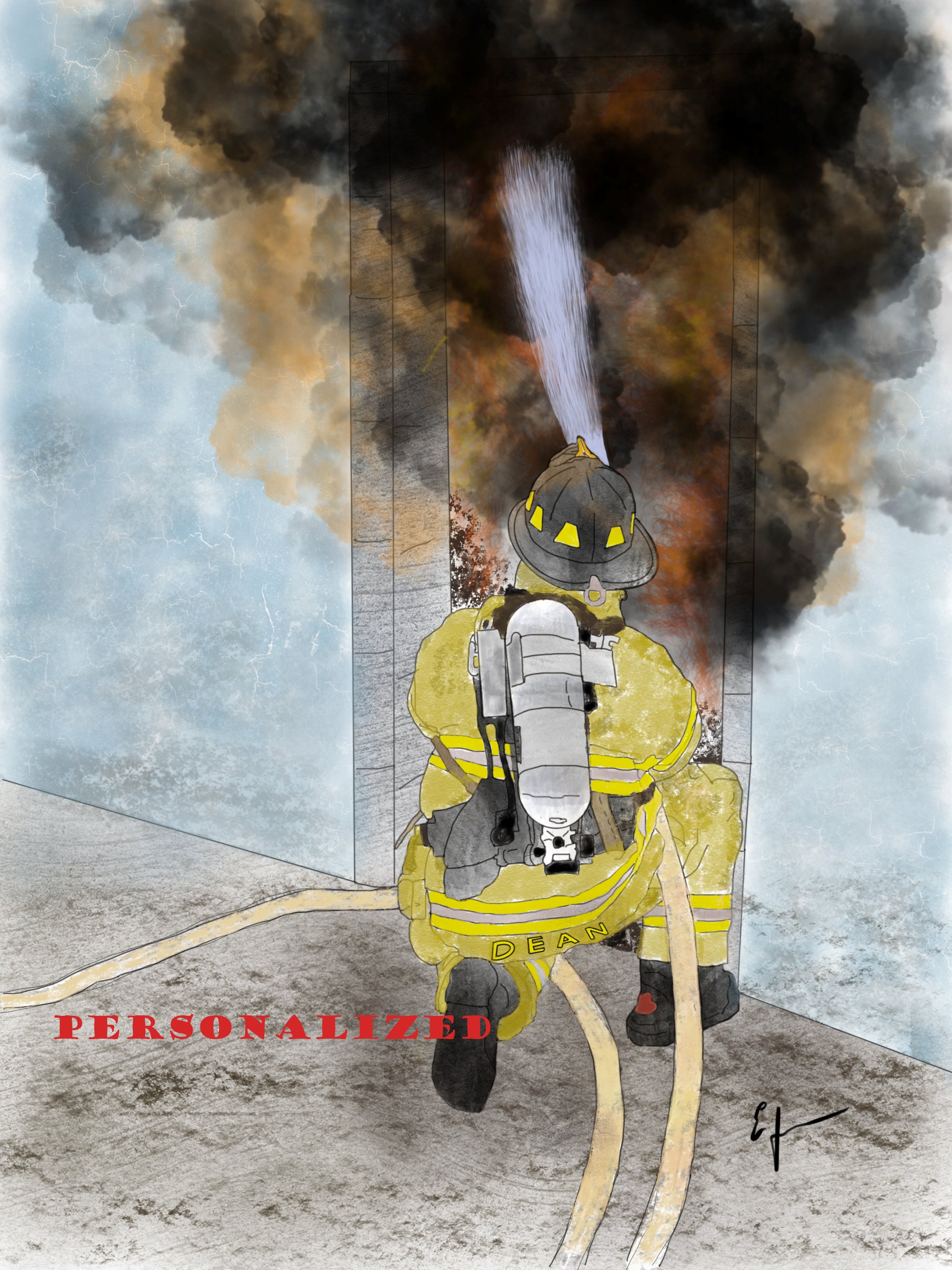 Firechick Designs Firefighter a Day at the Office Canvas Gallery Wraps Firefighters Art Wall ...