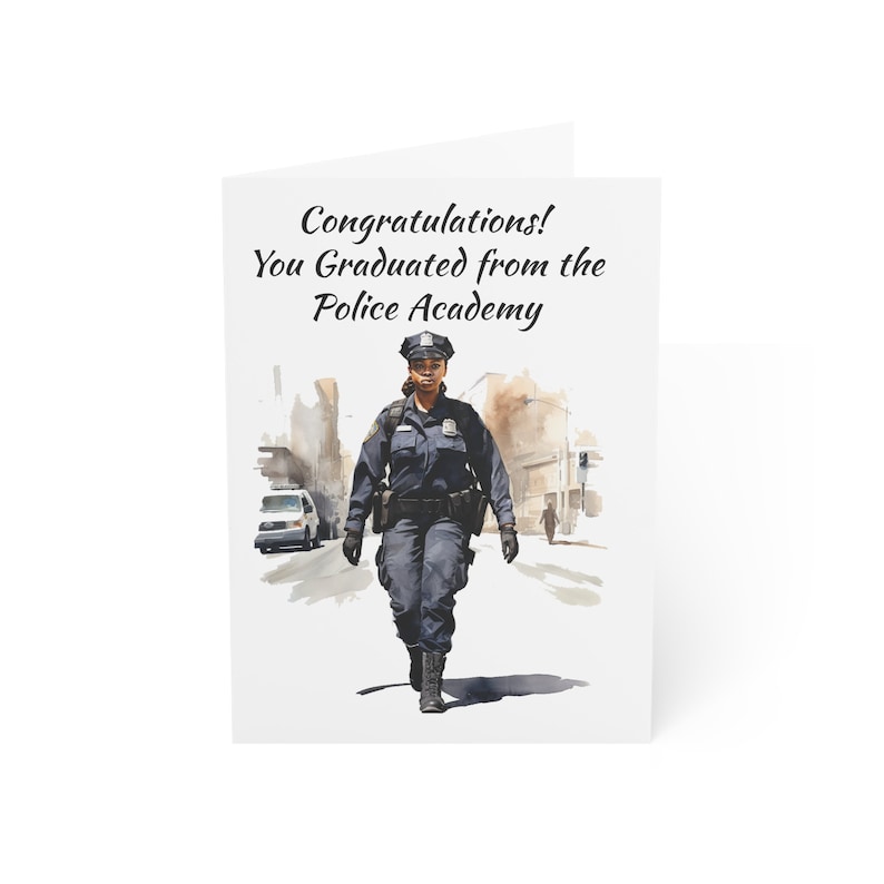 Watercolor Police Academy Graduation Card, Congratulations Officer - Etsy