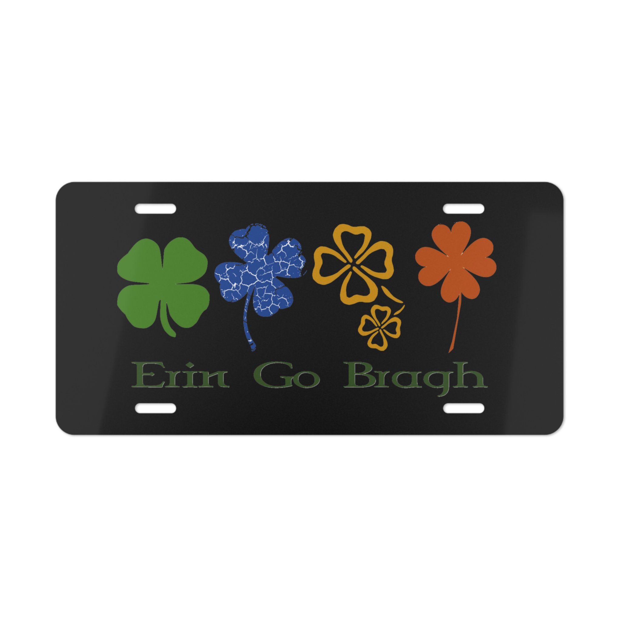 License Plate, Erin Go Bragh Four Leaf Clover Vanity Plate, Irish ...