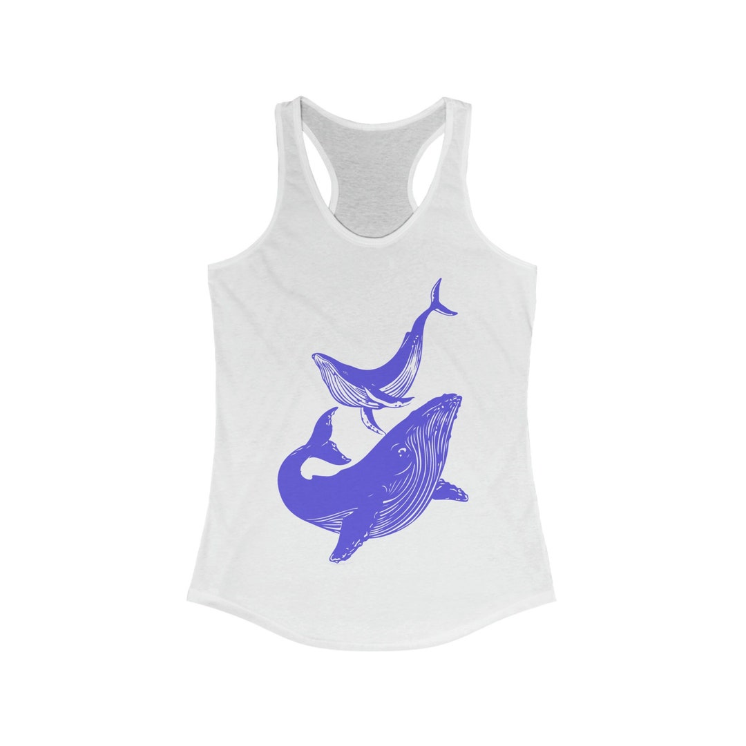 Blue Humpback Whales Women's Ideal Racerback Tank by Firechick Designs ...