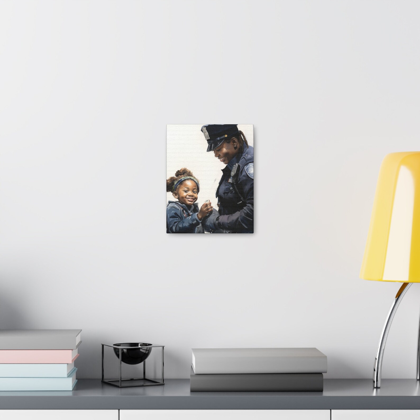 African American Police Officer Design #3 Canvas Gallery Wraps | Black ...