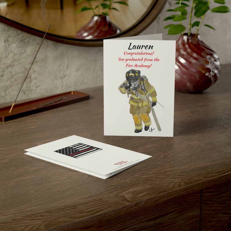 Fire Academy Personalized Graduation Greeting Card Firefighter ...