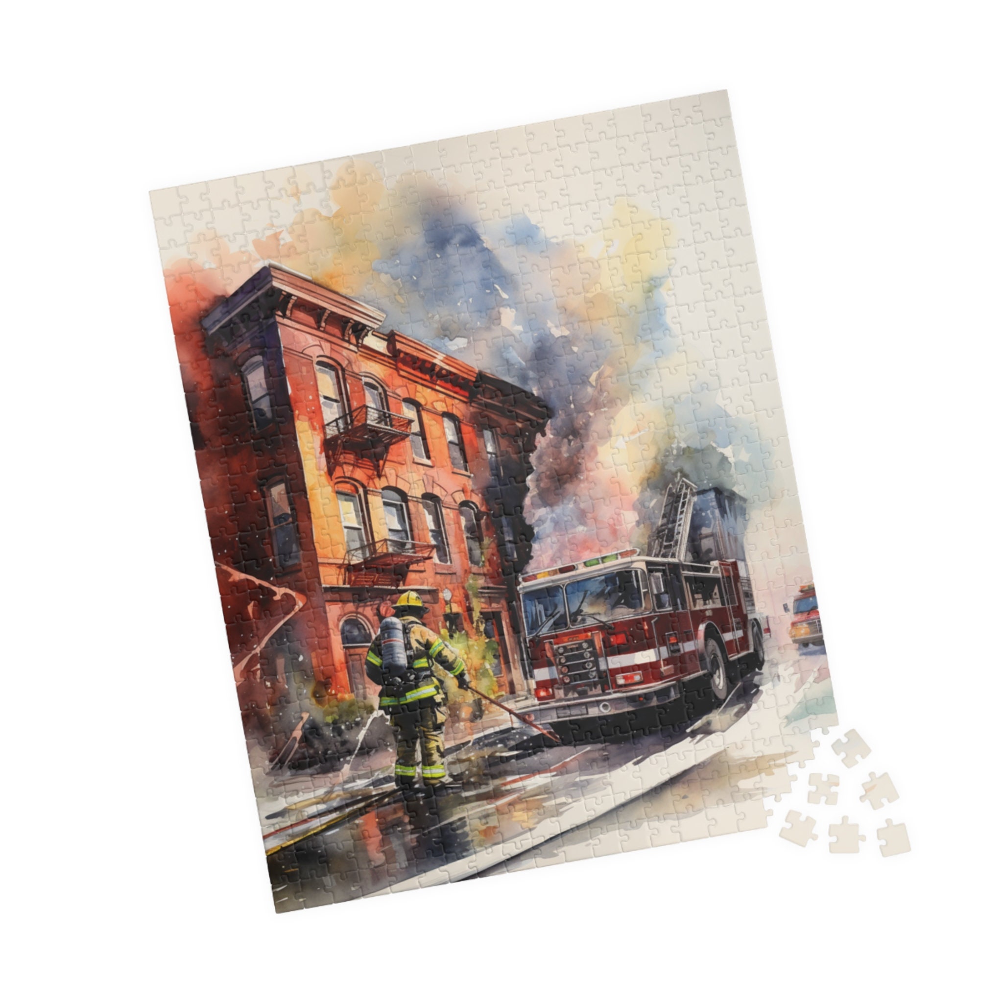 Rowhouse Fire Puzzle 500, 1014-piece Firefighter Graduation Gift ...