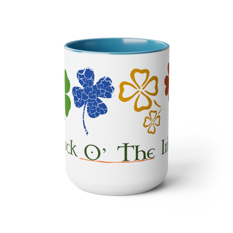 Luck O' the Irish Two-tone Coffee Mugs,15oz St Patrick's Day Mug Irish ...