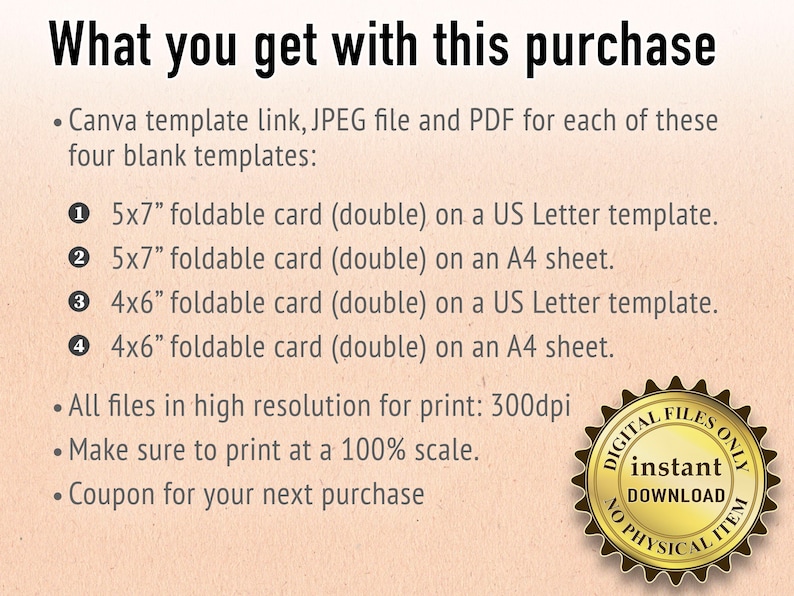 Canva Editable Card Template: 4x6 & 5x7 Printable Layout (digital ...