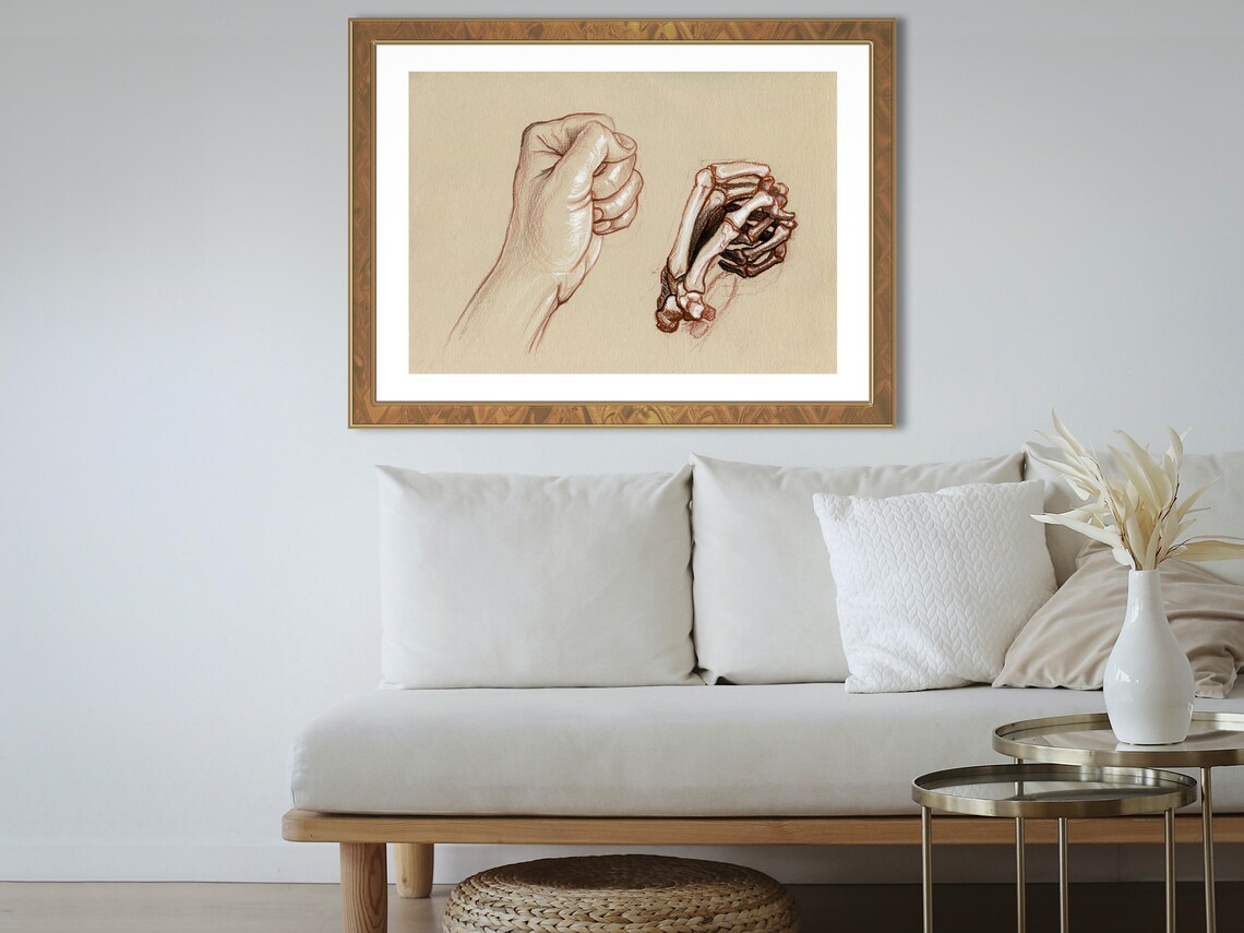 Printable Anatomical Poster of a Fist and Its Bones, Orthopedic Surgeon ...