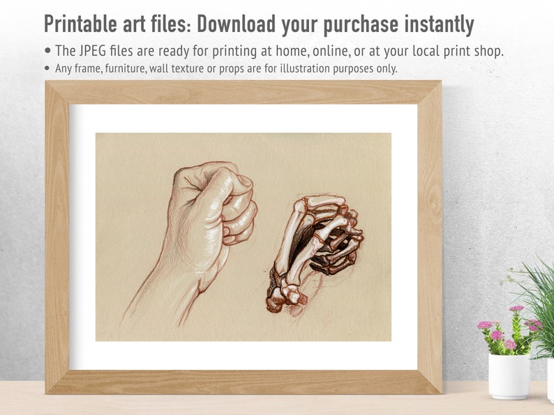 Printable Anatomical Poster of a Fist and Its Bones, Orthopedic Surgeon ...