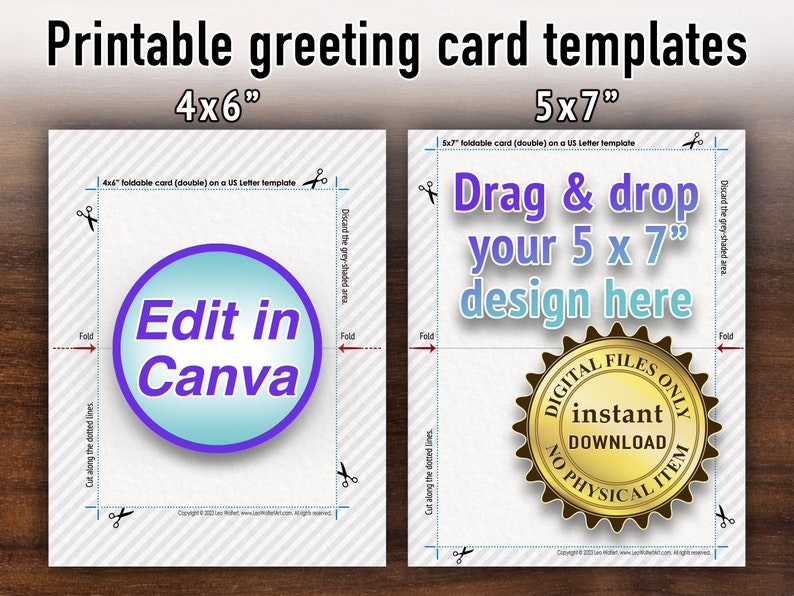Canva Editable Card Template: 4x6 & 5x7 Printable Layout (digital ...