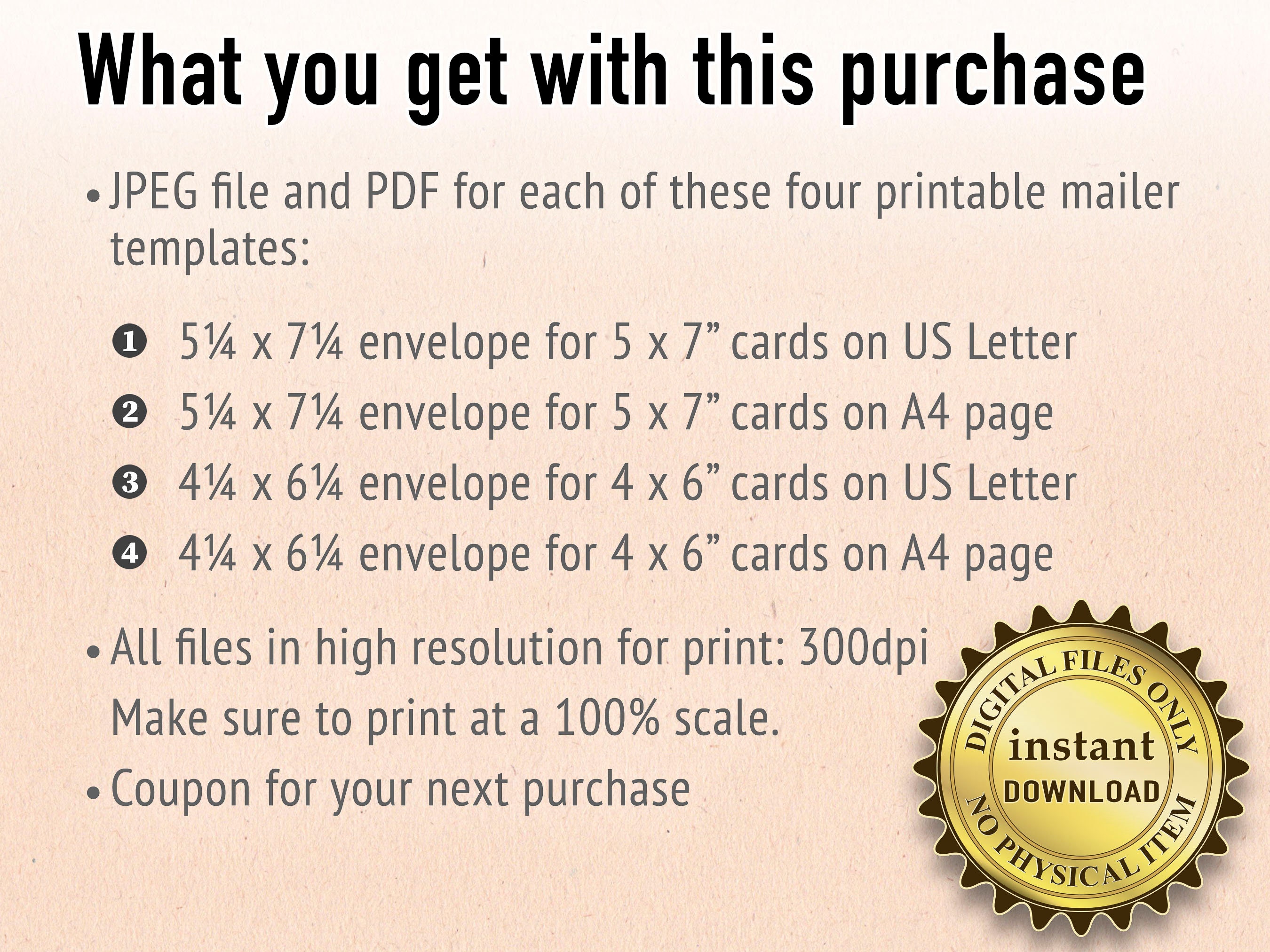 Printable Envelope Template: 4x6 & 5x7 Mailer (digital Download) - Etsy