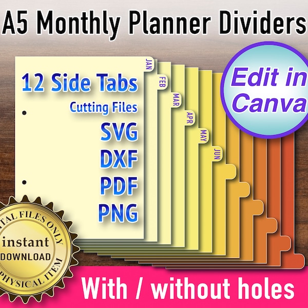 Monthly Tab Dividers and Binder - Etsy