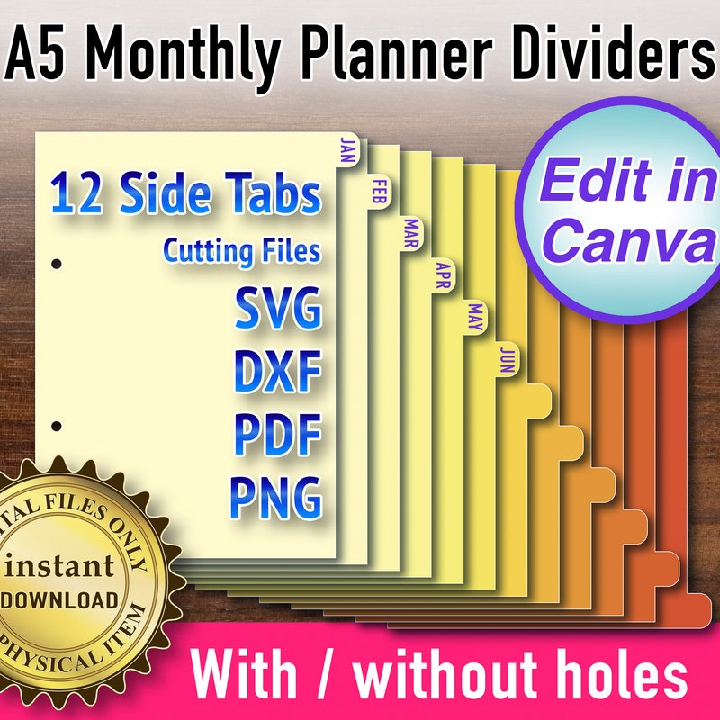 Side Tab Monthly Dividers - Etsy