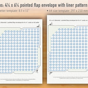 4x6” Pointed Flap Envelope Printable Baronial Flap Envelope 4x6 ...