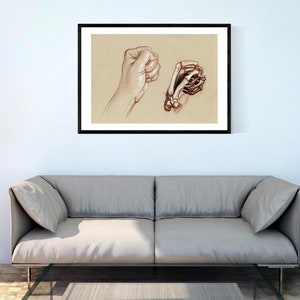 Printable Anatomical Poster of a Fist and Its Bones, Orthopedic Surgeon ...