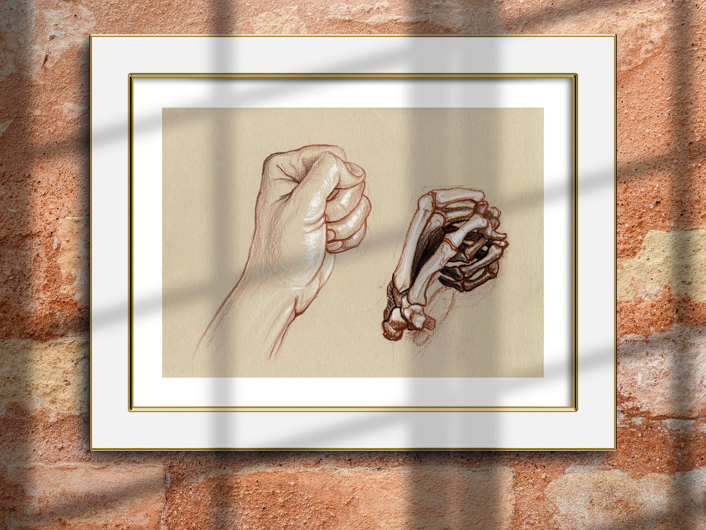 Printable Anatomical Poster of a Fist and Its Bones, Orthopedic Surgeon ...