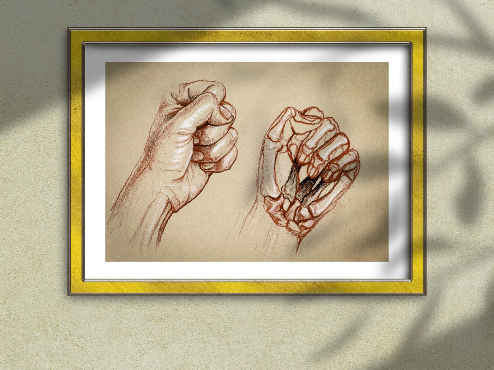 Hand Anatomy Art Print: Metacarpal Carpal Drawing (digital Download ...