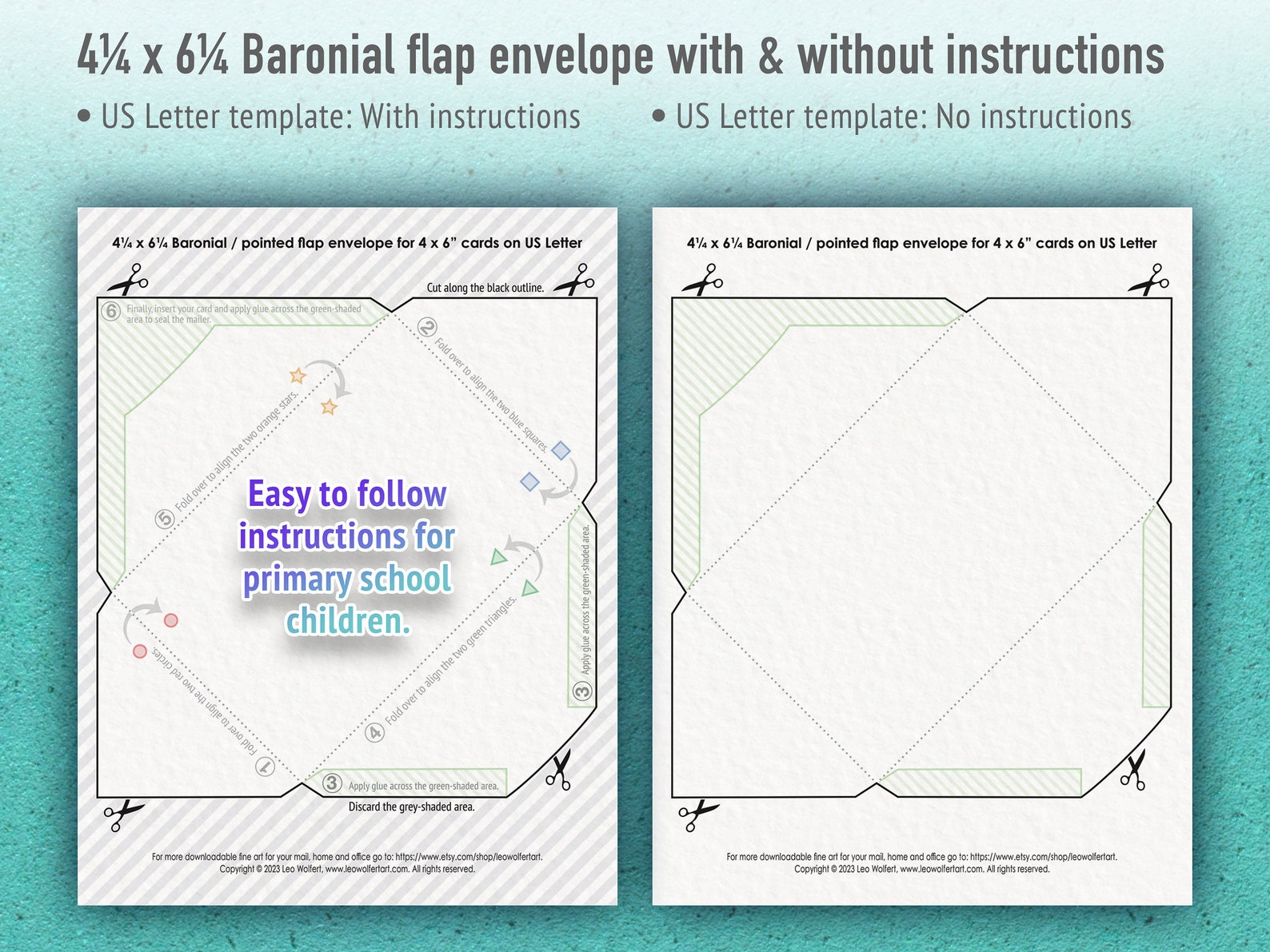 4x6” Pointed Flap Envelope Printable Baronial Flap Envelope 4x6 ...