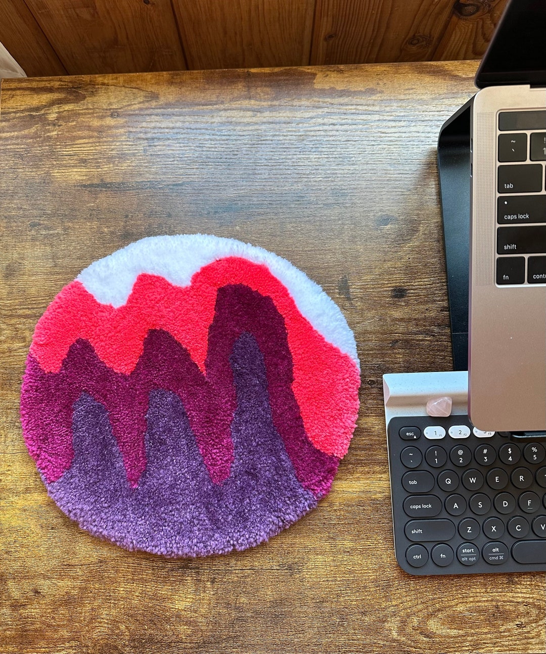 Trippy Pink and Purple Mini Rug / Desk Mat - Etsy