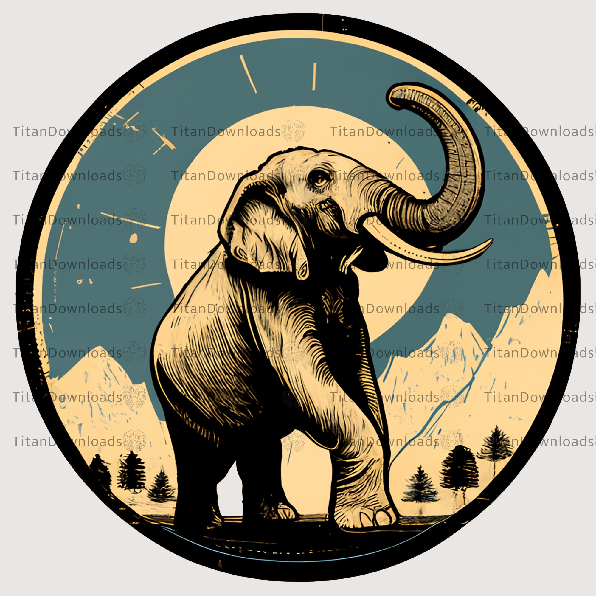 Elephant Vintage PNG Instant Digital Download Tshirt Design Print ...